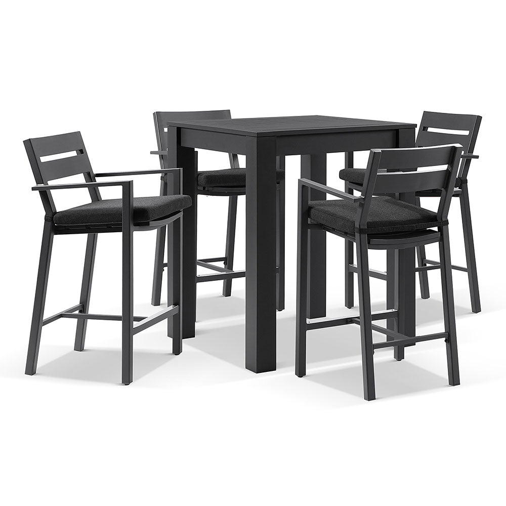 Santorini Outdoor Aluminium Square Bar Table with 4 Bar stools – United ...