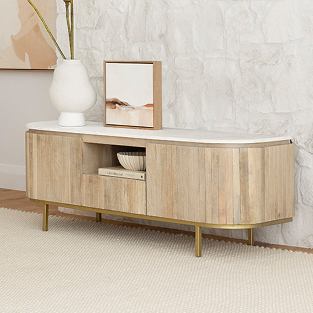 Abbotsbury Indoor Marble Top TV Unit – United House Furniture