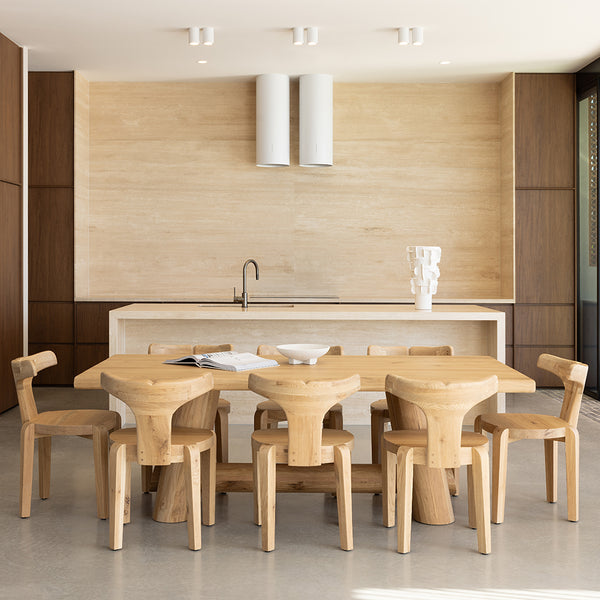 Fingal Indoor 2.2m Timber Dining Setting with 8x Chairs