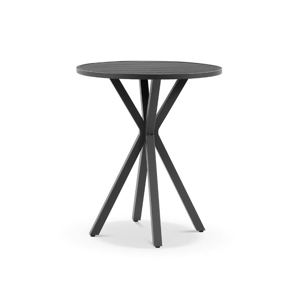 Houston Outdoor 90cm Round Aluminium Bar Table with 4 Santorini Bar St ...