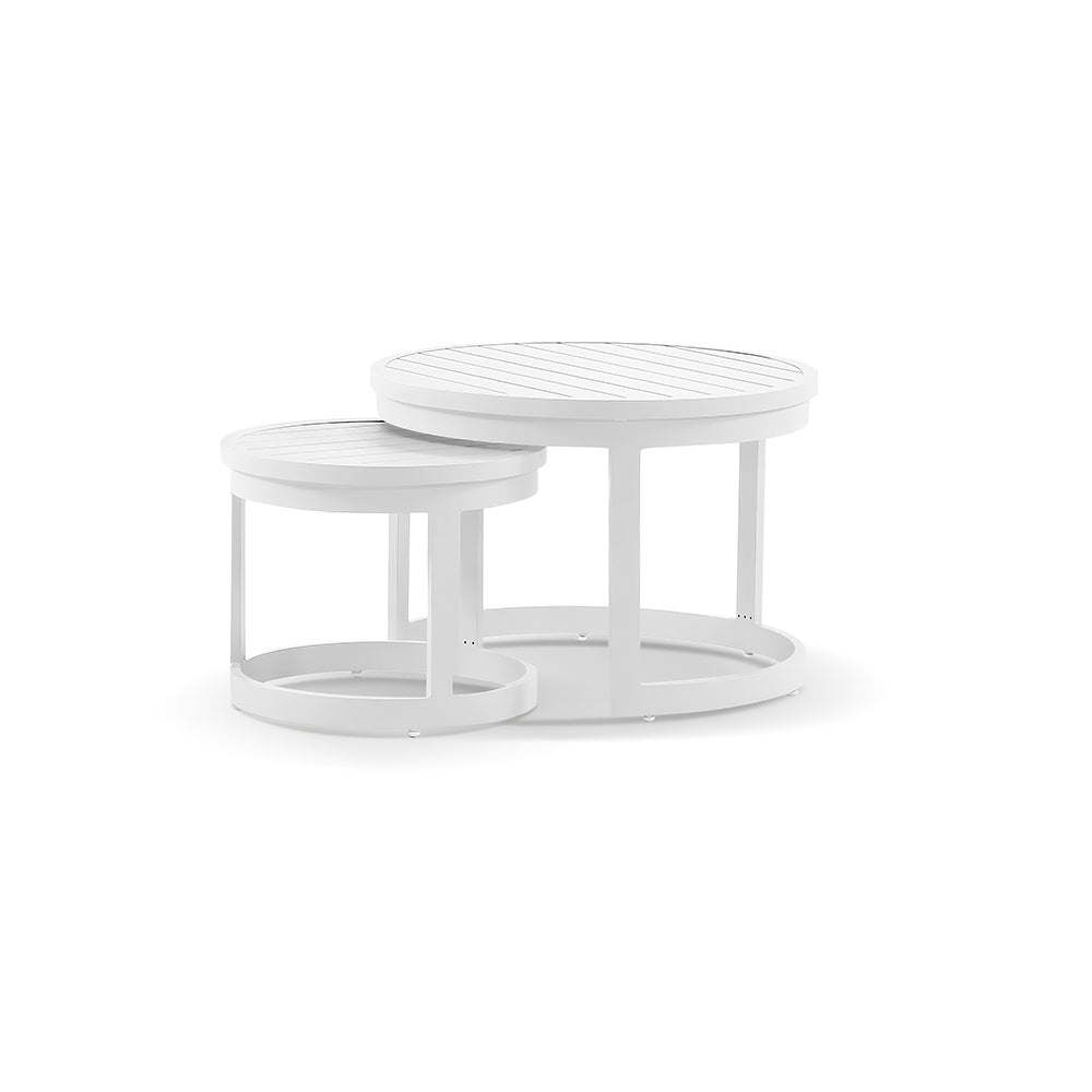 Santorini Round Outdoor Aluminium Side Table Set – United House Furniture