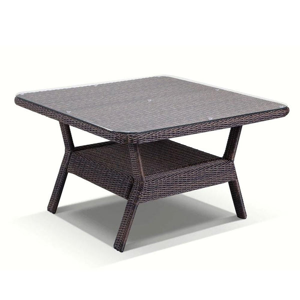 Low Dining Table 1.2m Square Glass Top